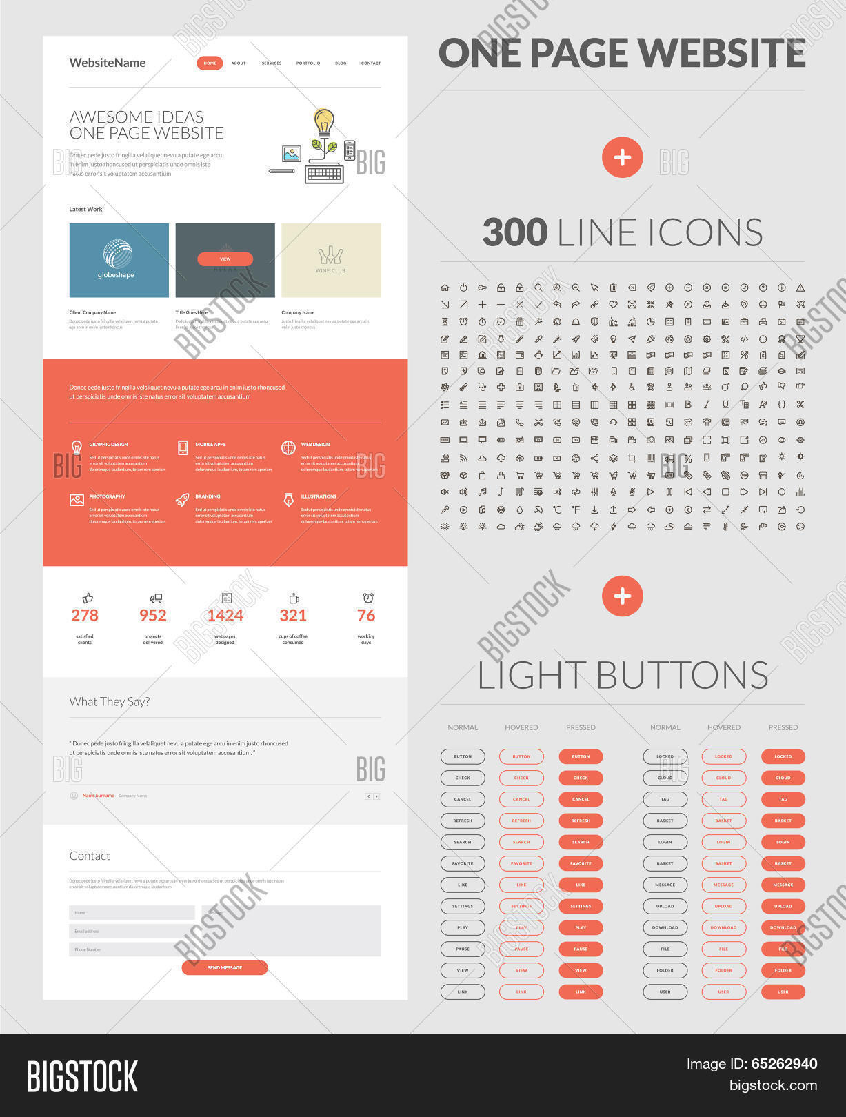 One Page Website Vector & Photo (Free Trial) | Bigstock