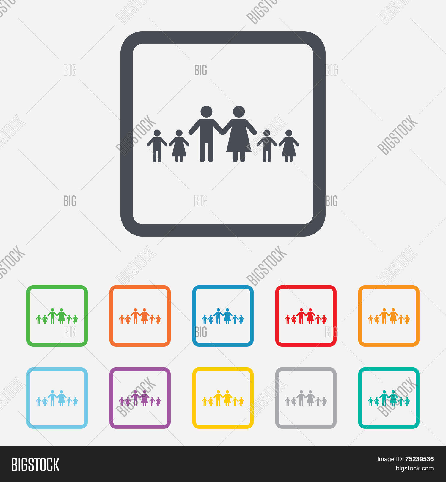 Complete Large Family Vector & Photo (Free Trial) | Bigstock
