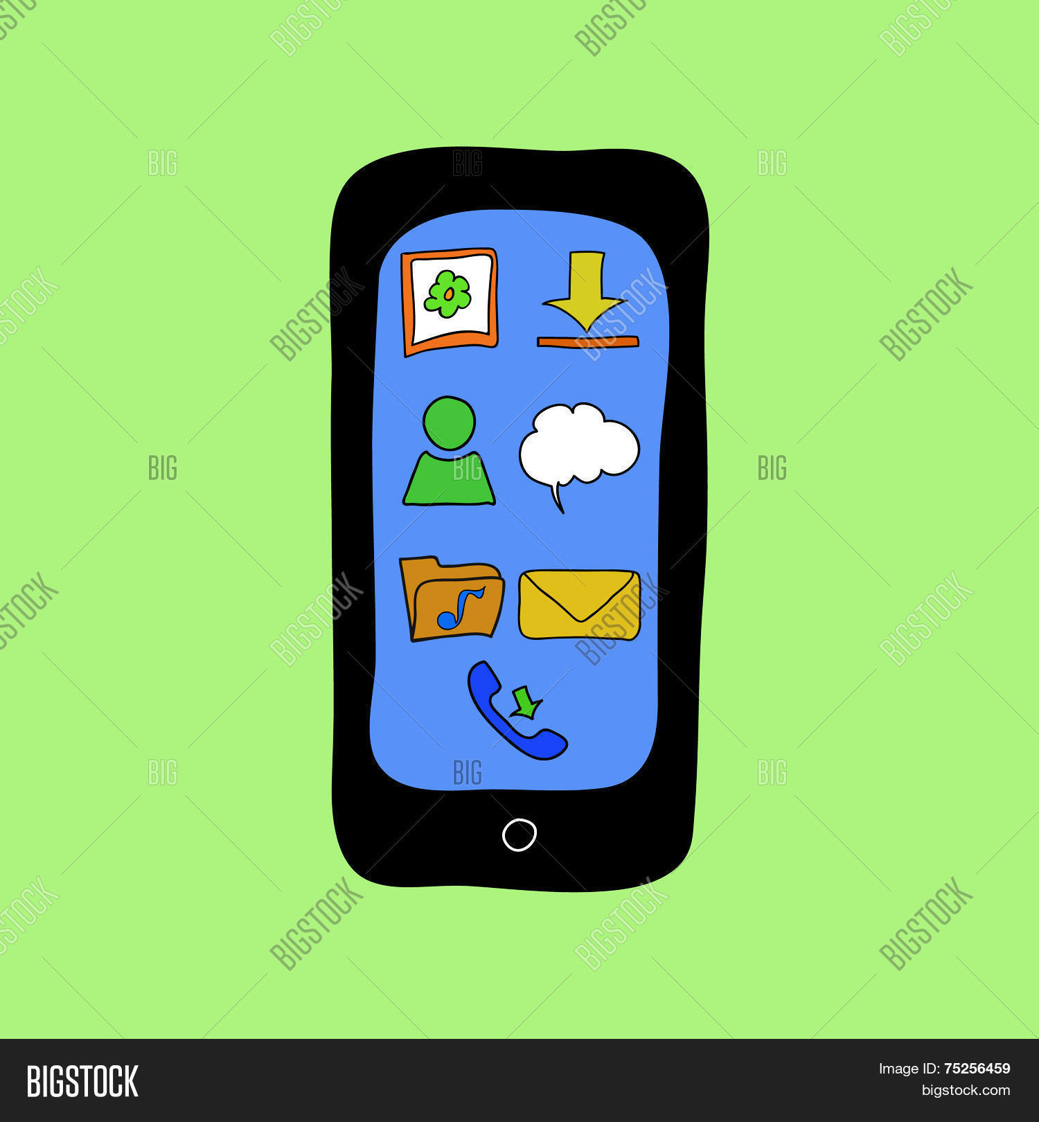 Doodle Style Phone Vector & Photo (Free Trial) | Bigstock
