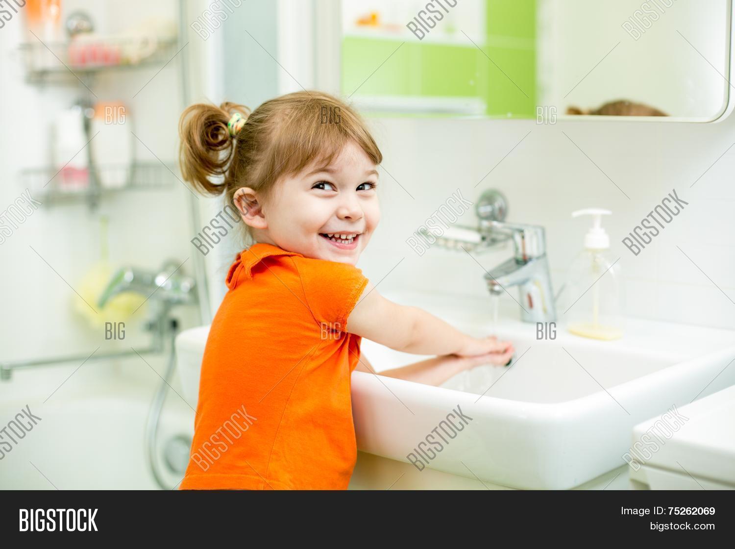 Cute Kid Girl Washing Image & Photo (Free Trial) | Bigstock