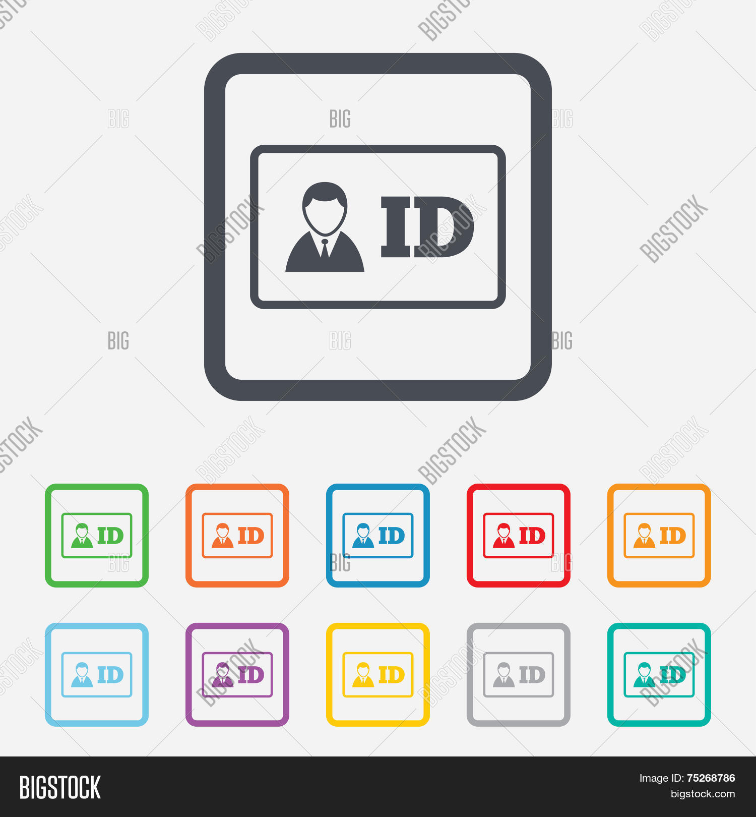 ID Card Sign Icon. Vector & Photo (Free Trial) | Bigstock