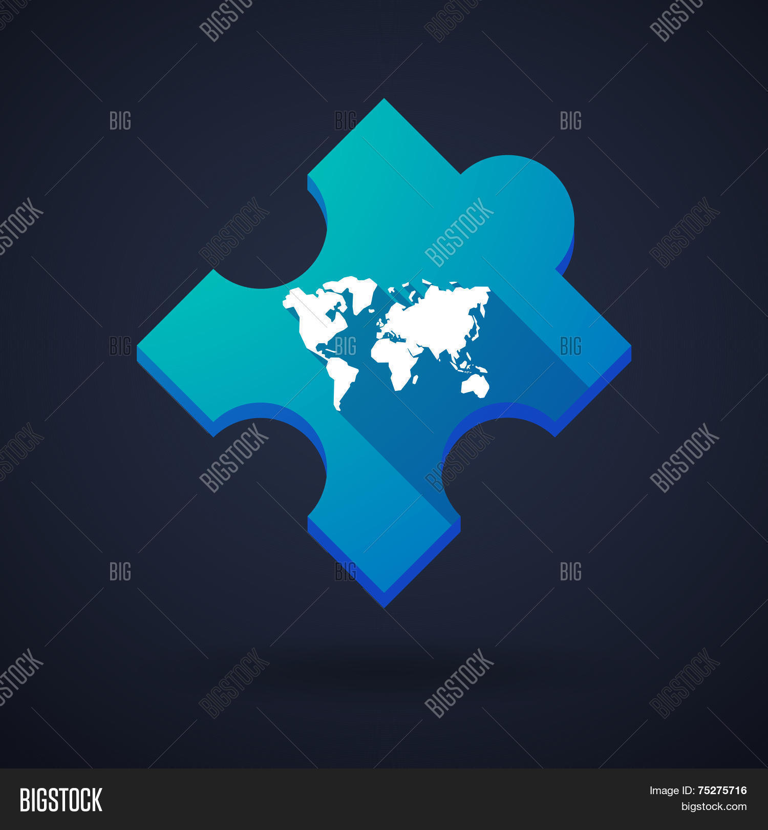 Puzzle Piece Icon Vector & Photo (Free Trial) | Bigstock