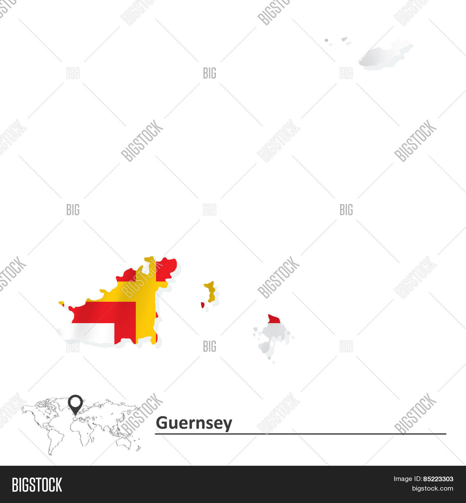 Map Guernsey Flag - Vector & Photo (Free Trial) | Bigstock