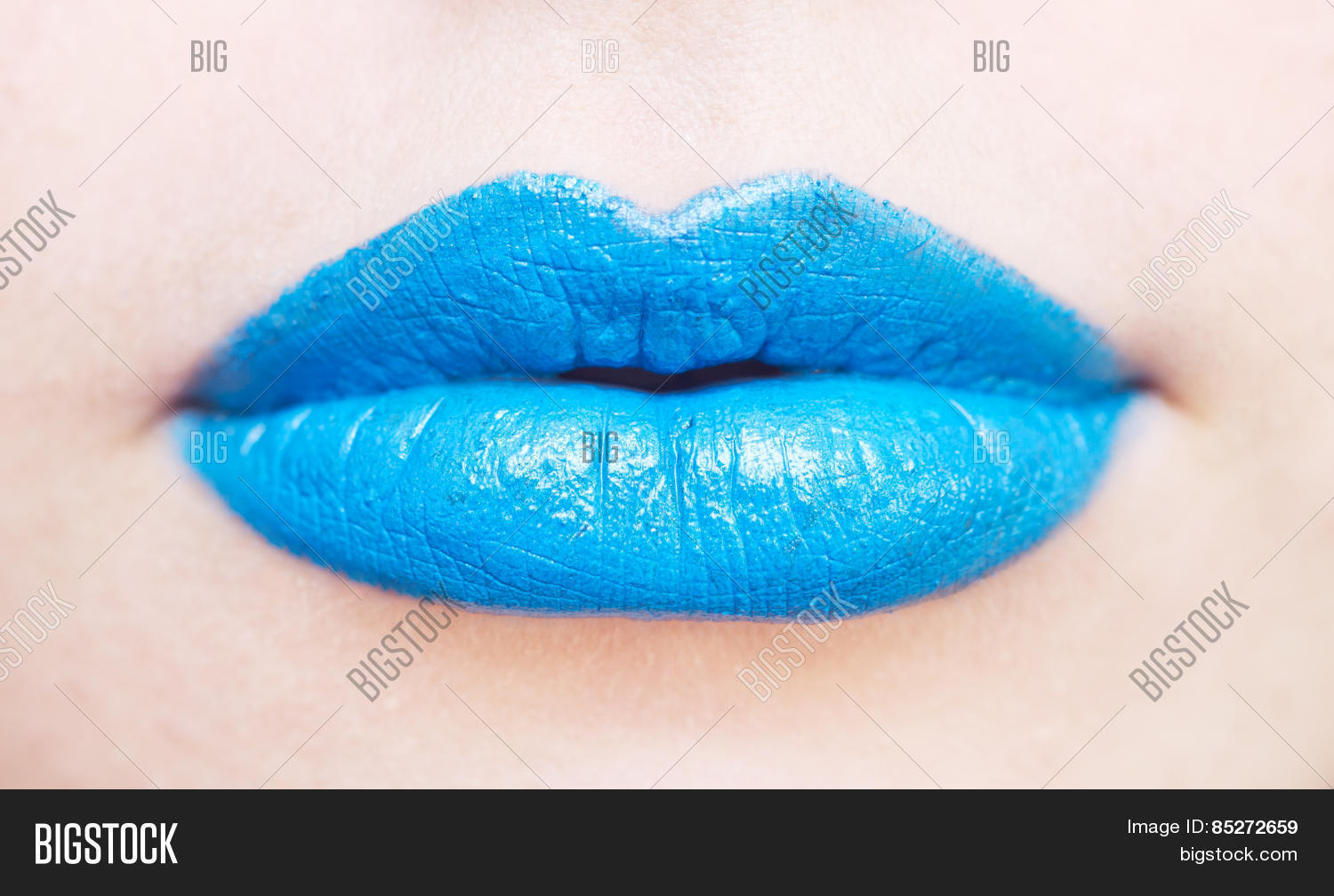 Blue Lipstick Image & Photo (Free Trial) | Bigstock