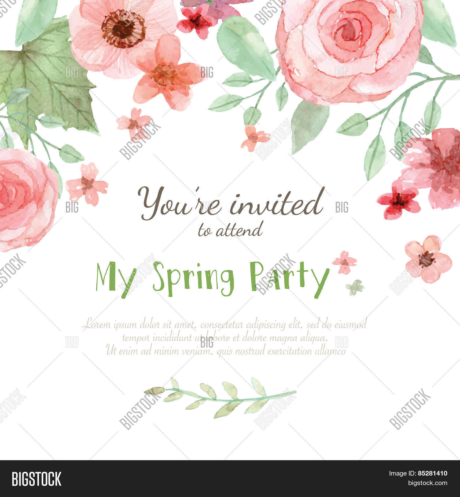 Flower Invitation Vector & Photo (Free Trial) | Bigstock