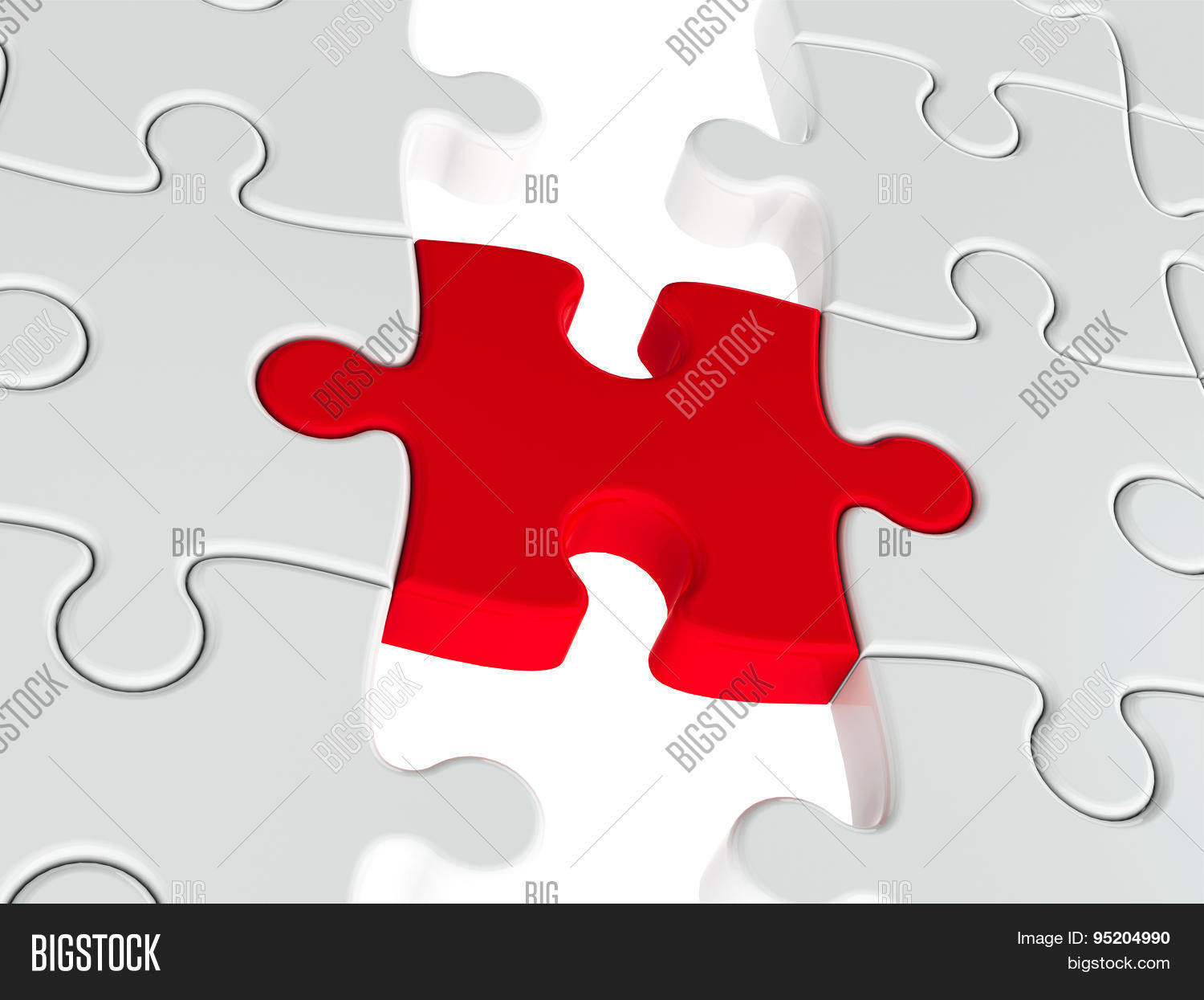 Red Puzzle Connection Image & Photo (Free Trial) | Bigstock