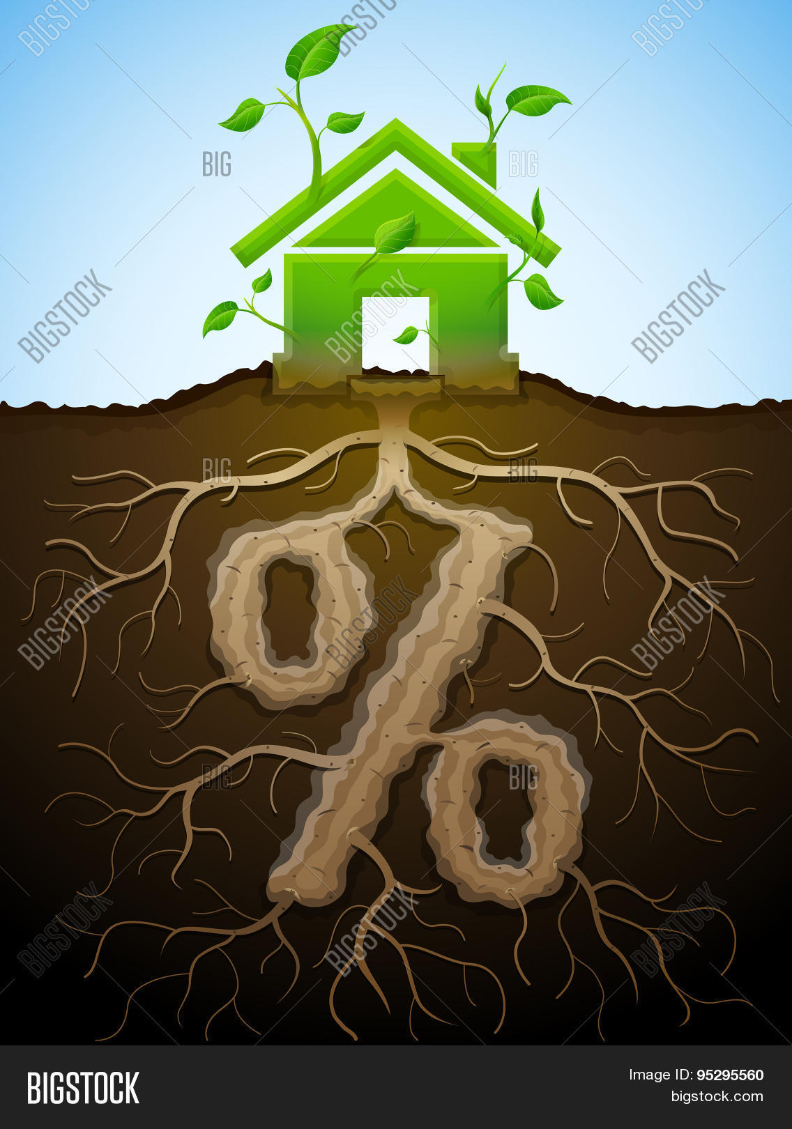 Growing House Sign Vector & Photo (Free Trial) | Bigstock