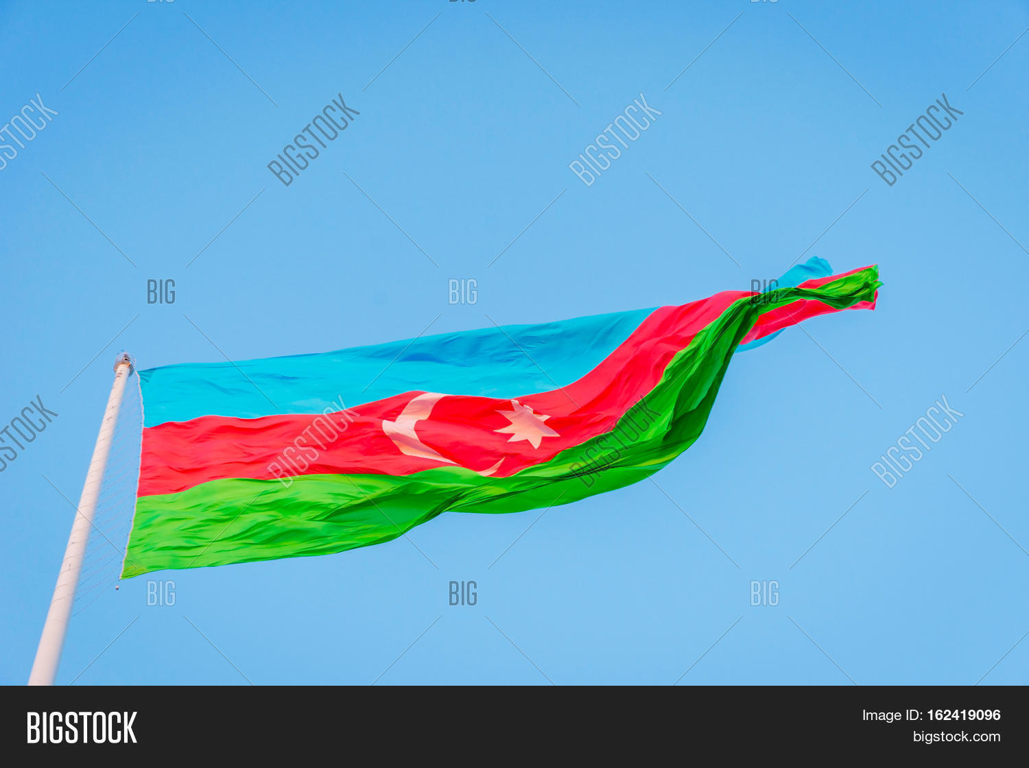 Azeri Flag Waving Wind Image & Photo (Free Trial) | Bigstock