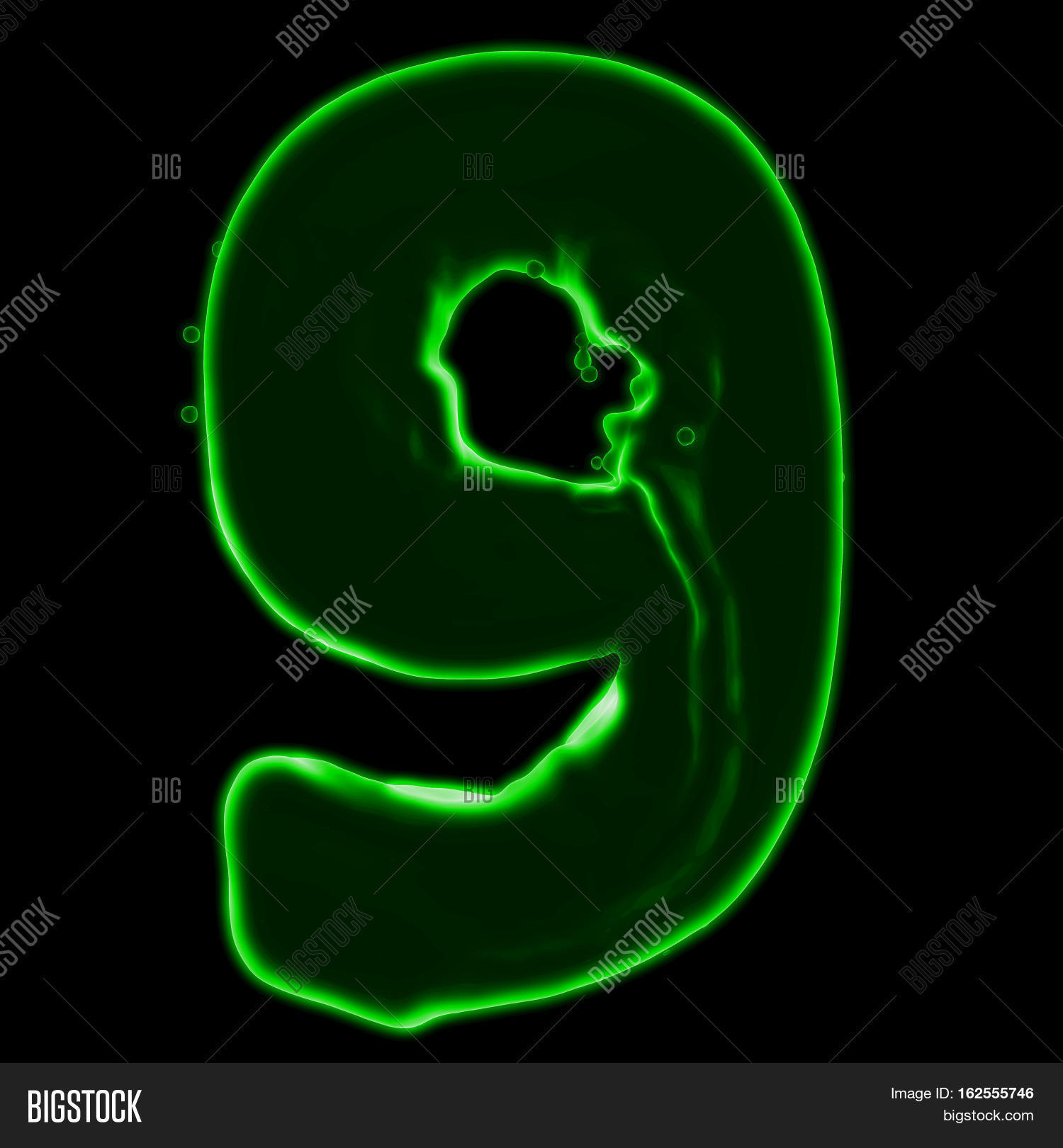 Number 9 Green Fiery Image & Photo (Free Trial) | Bigstock