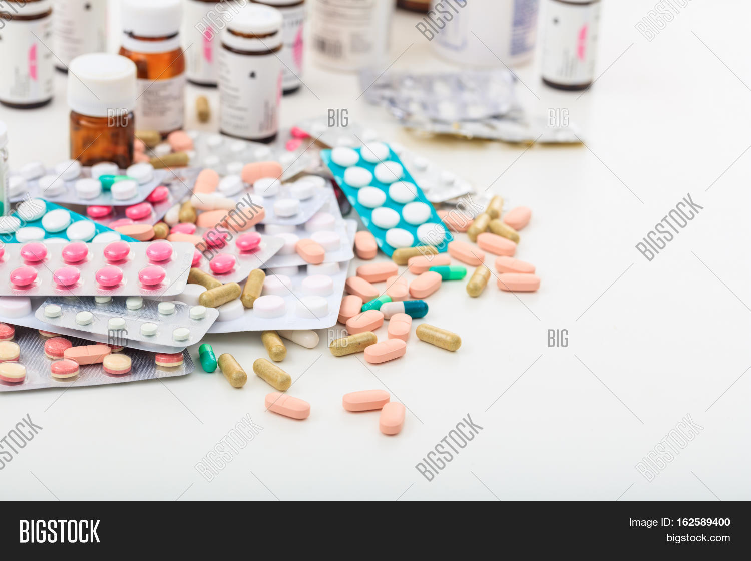 Stack Pills Containers Image & Photo (Free Trial) | Bigstock