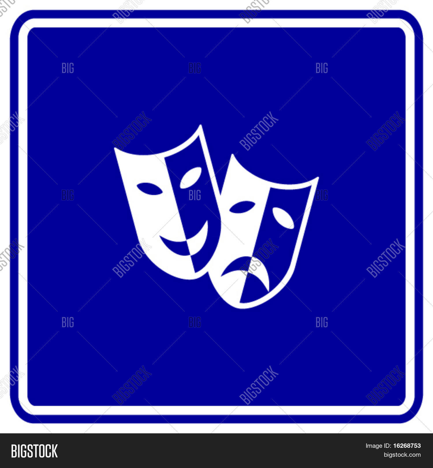 Theater Masks Sign Vector & Photo (Free Trial) | Bigstock