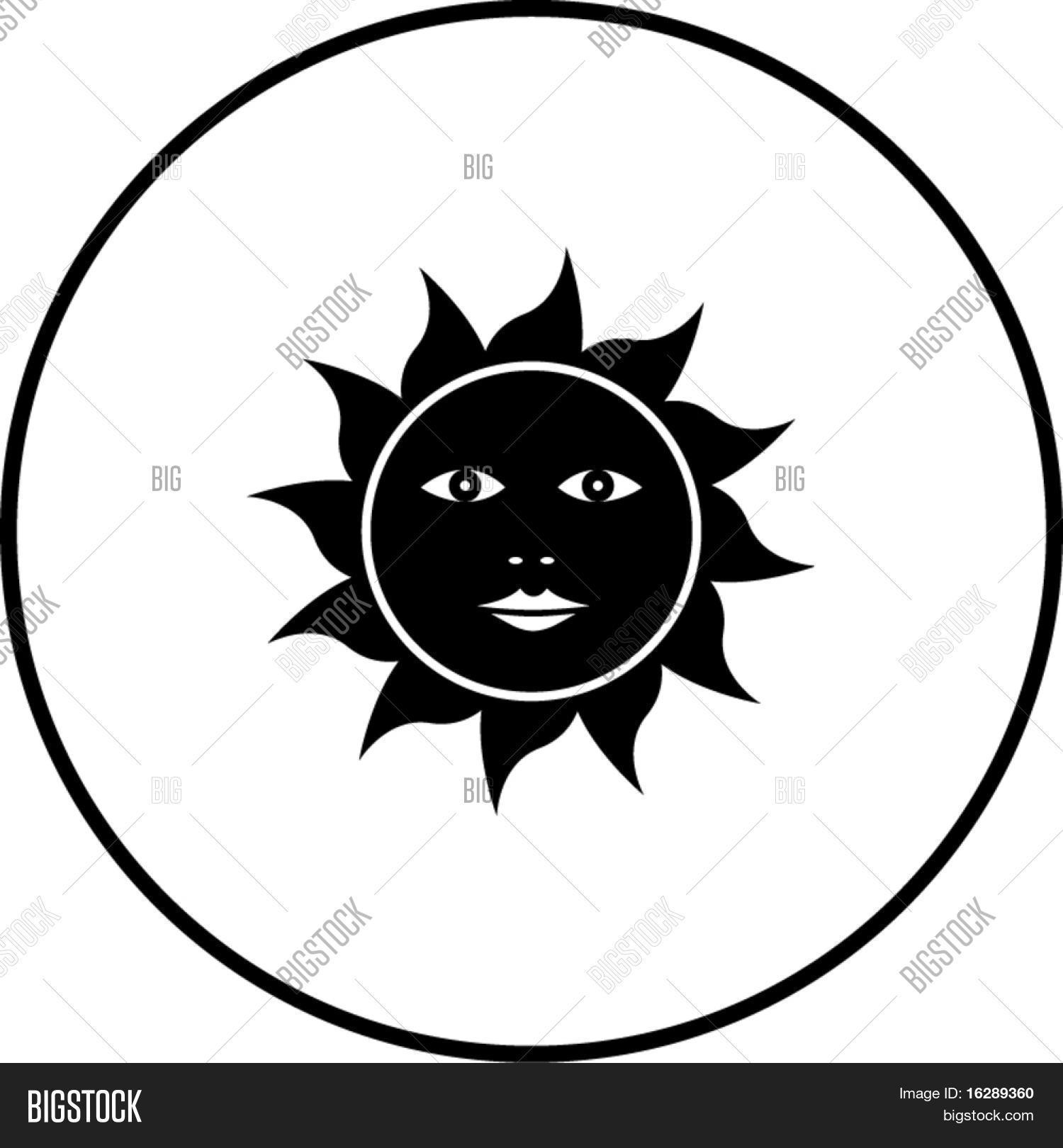 Sun Face Symbol Vector & Photo (Free Trial) | Bigstock