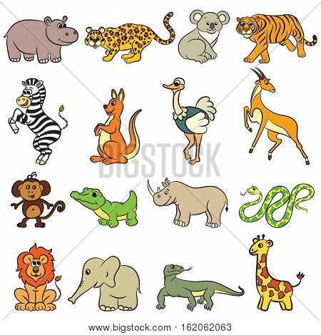 Cute Cartoon Zoo Vector & Photo (Free Trial) | Bigstock
