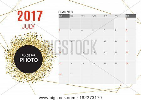 July Planner 矢量图和照片（免费试用） | Bigstock