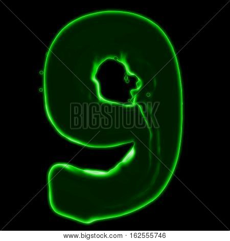 Number 9 Green Fiery Image & Photo (Free Trial) | Bigstock
