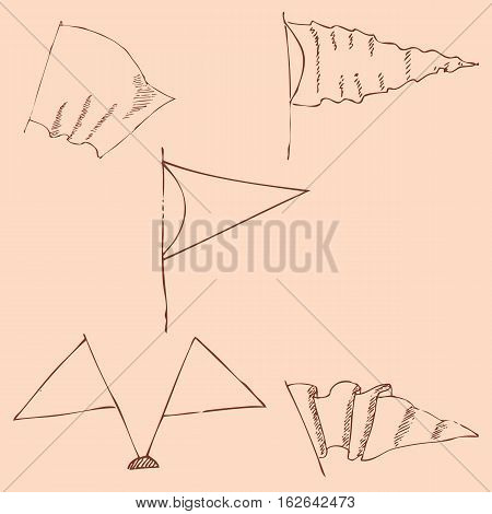 Flags Sketch. Pencil Vector & Photo (Free Trial) | Bigstock