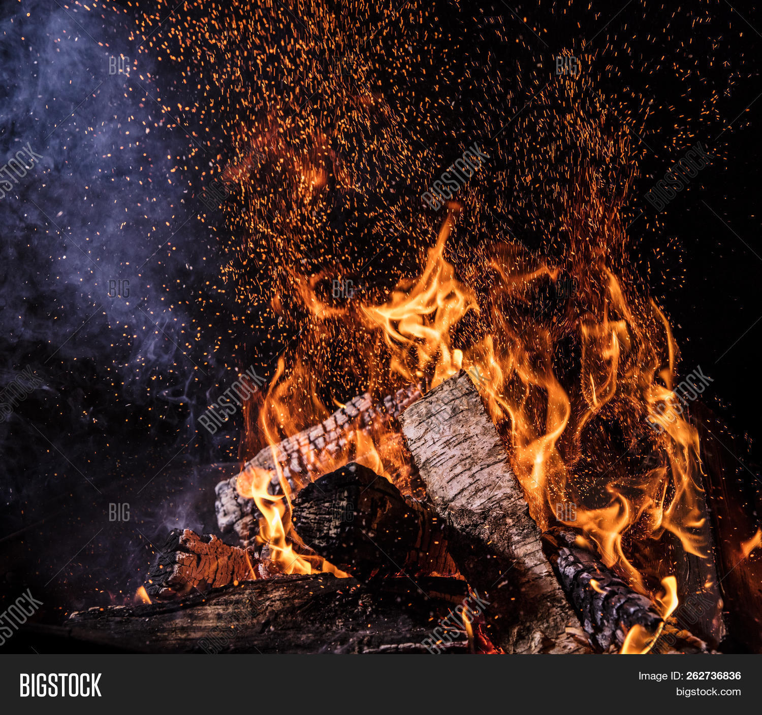 Flaming Logs, Fire Image & Photo (Free Trial) | Bigstock