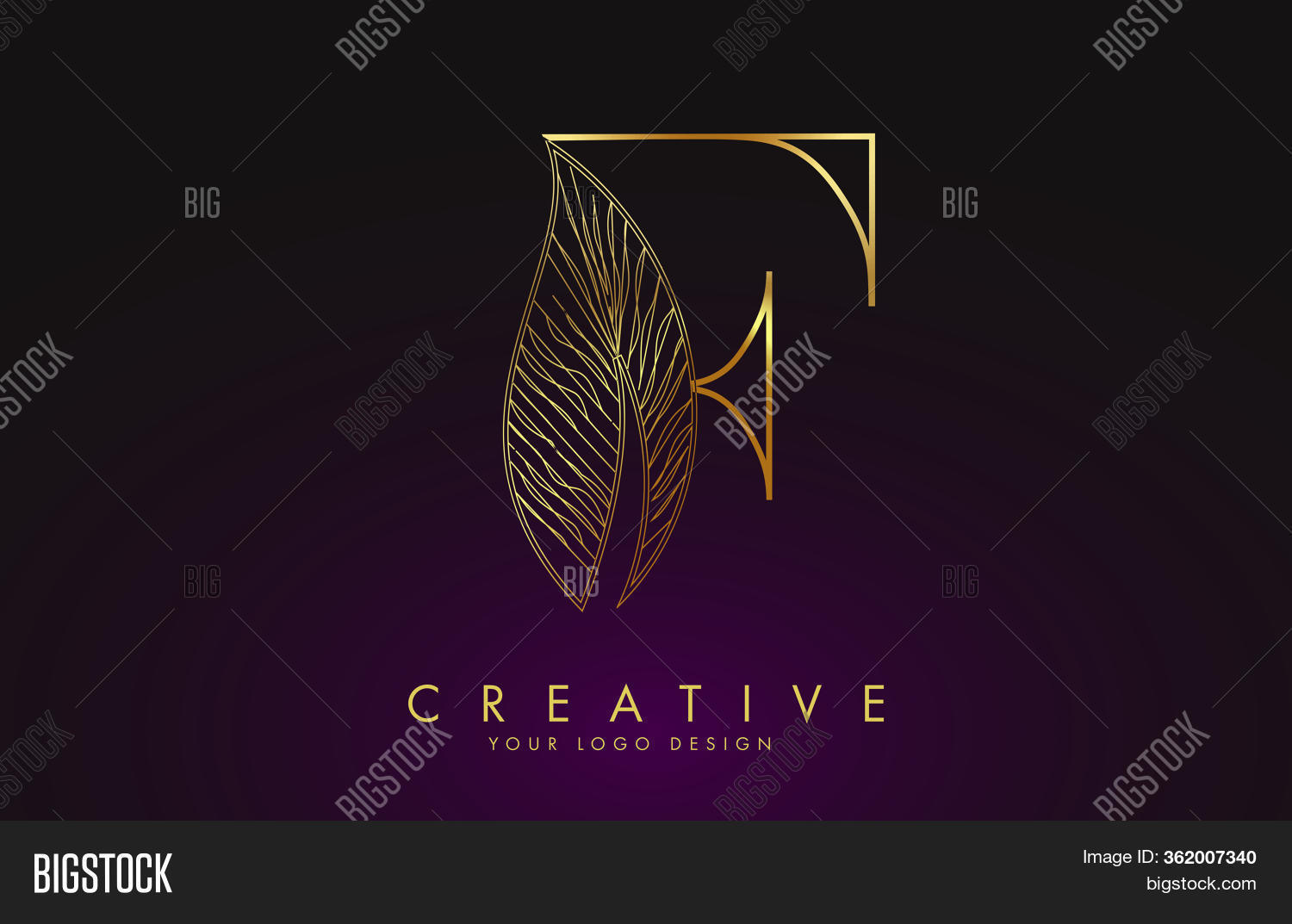 Outline Golden Letter Vector & Photo (Free Trial) | Bigstock