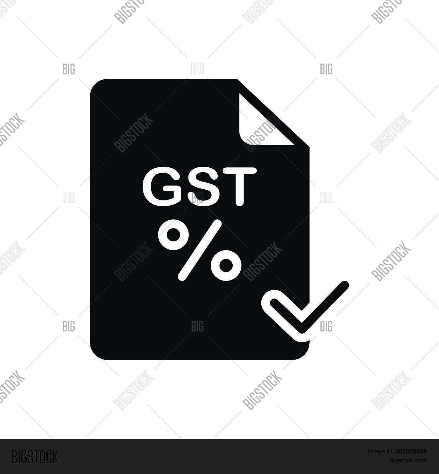 Black Solid Icon Gst Vector & Photo (Free Trial) | Bigstock