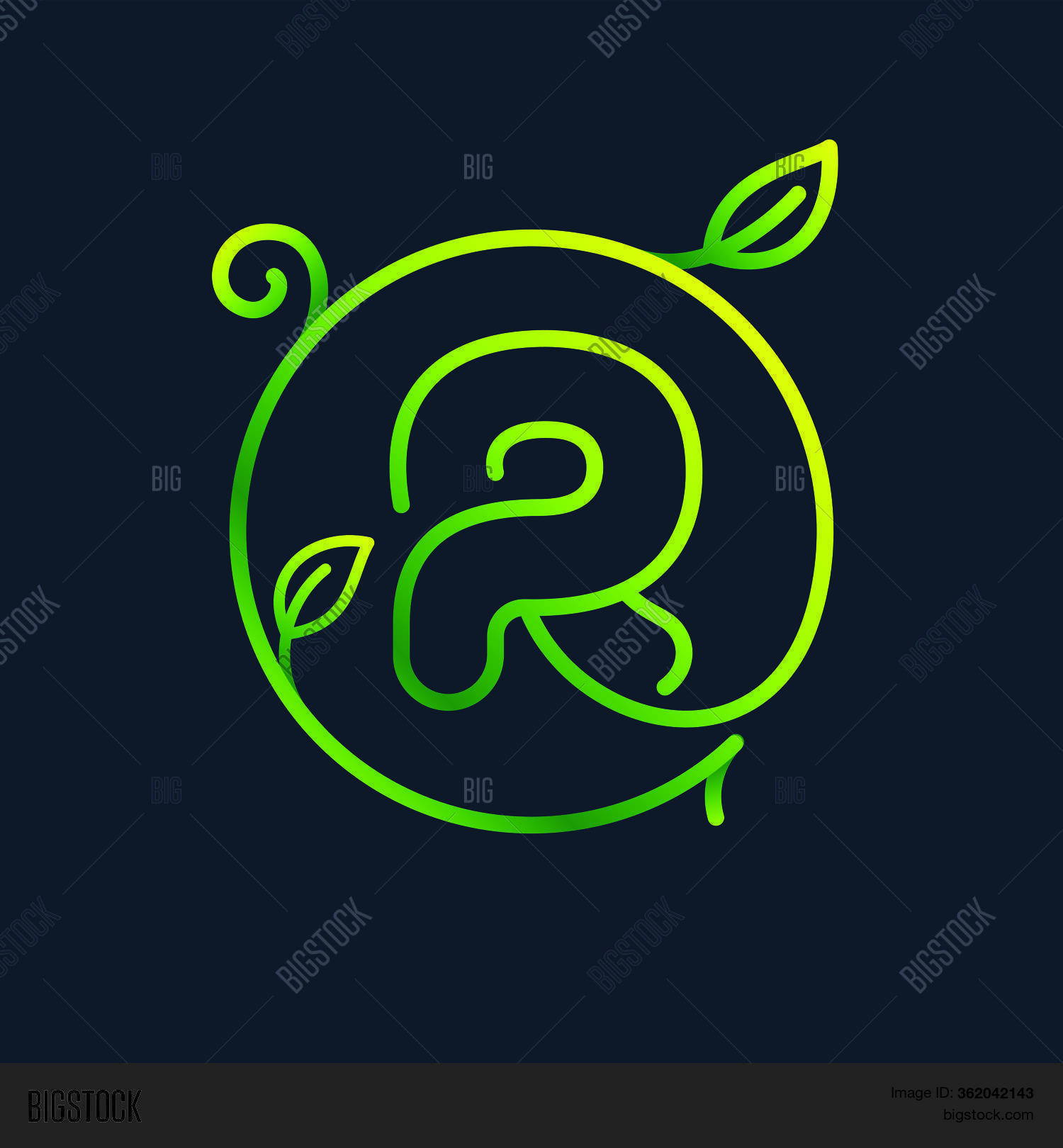 R Letter Leaf Logo Vector & Photo (Free Trial) | Bigstock