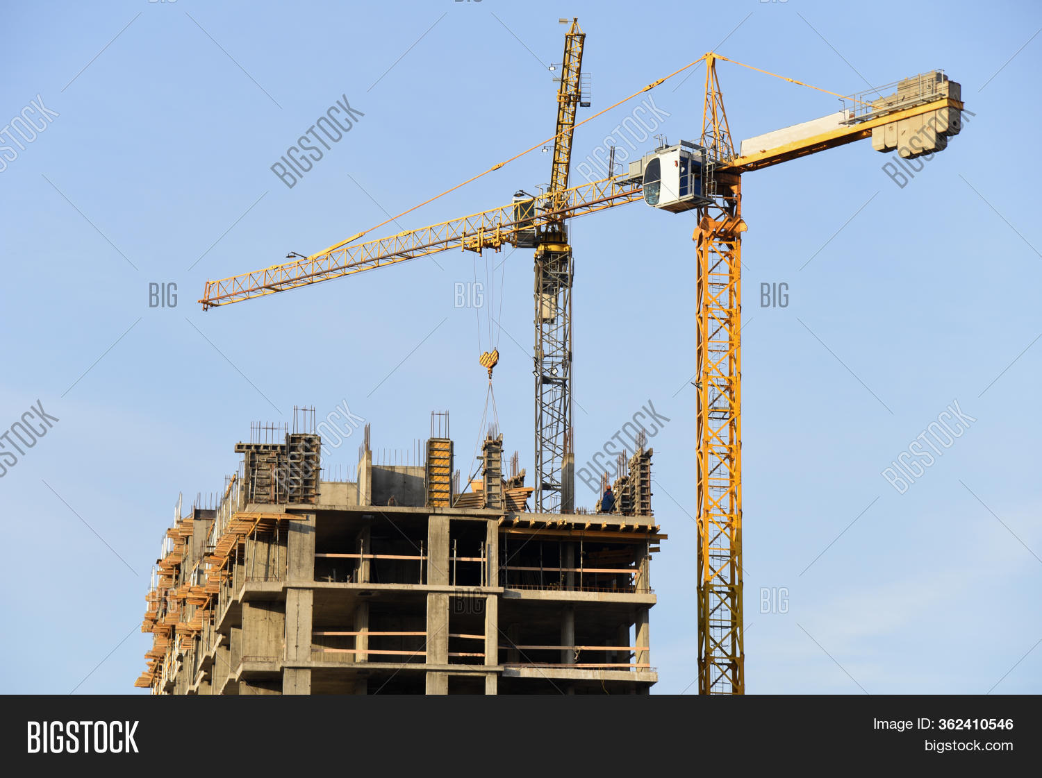 Tower Cranes Working Image & Photo (Free Trial) | Bigstock