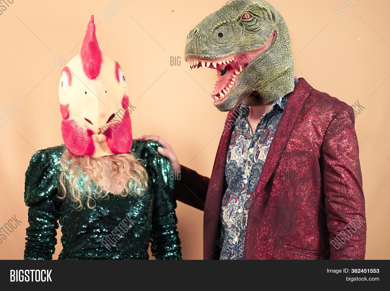 Couple Wearing T-rex Image & Photo (Free Trial) | Bigstock