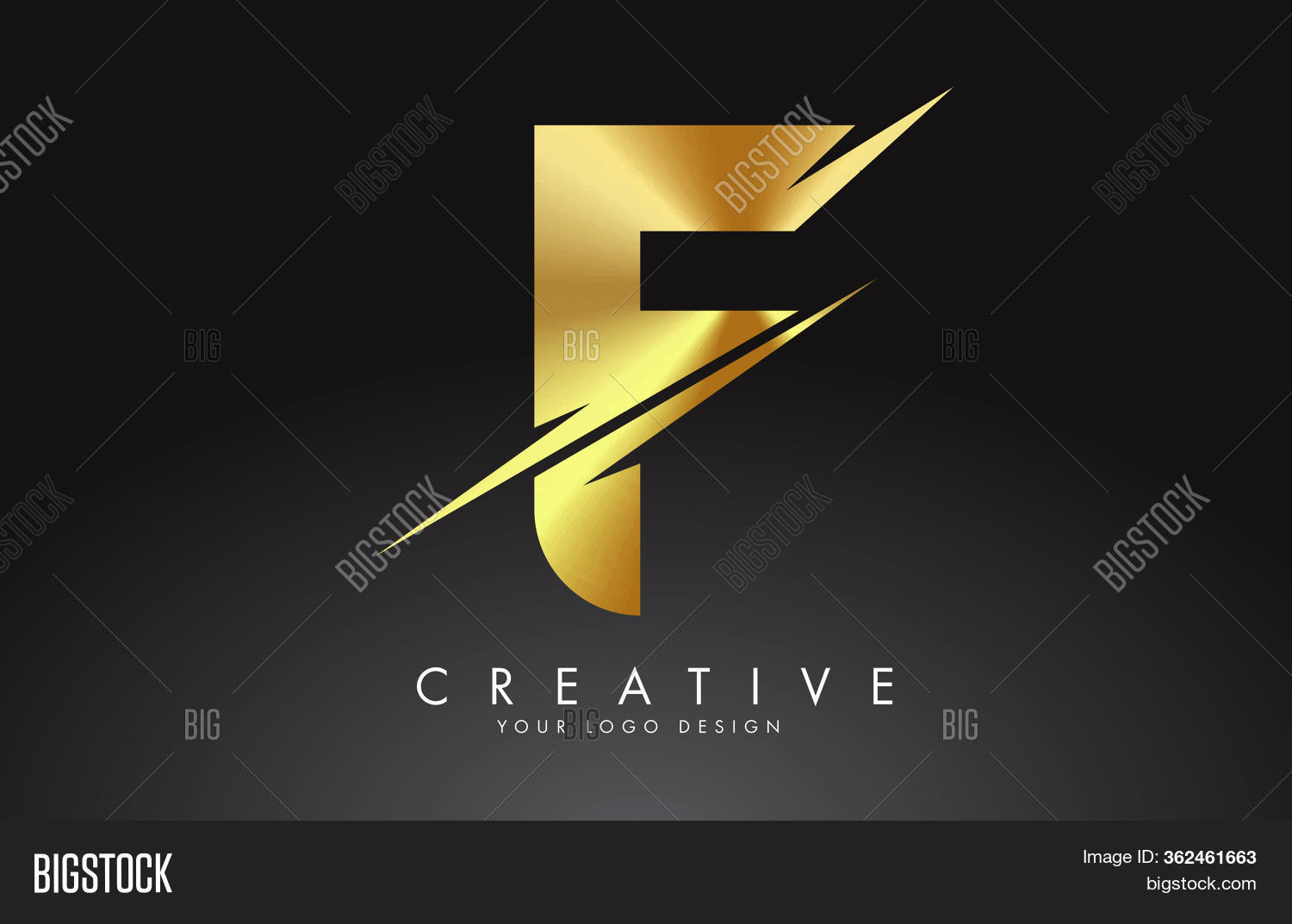 Golden F Letter Logo Vector & Photo (Free Trial) | Bigstock