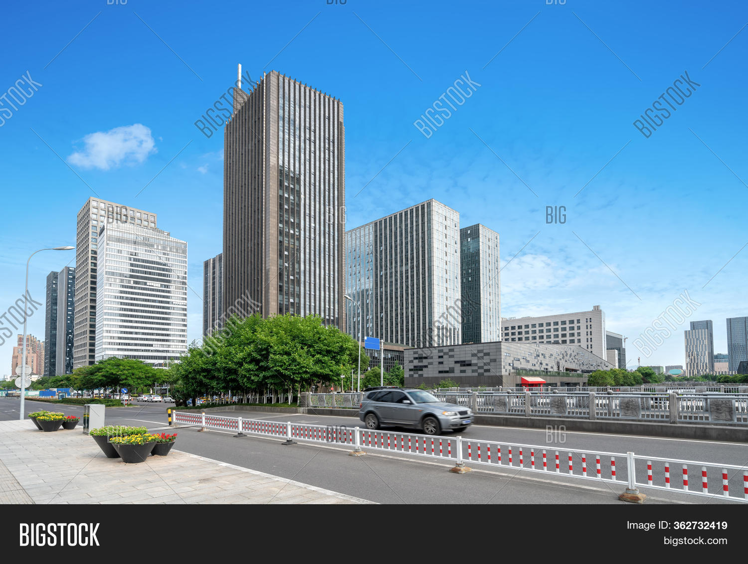 Skyscrapers By Road Image & Photo (Free Trial) | Bigstock