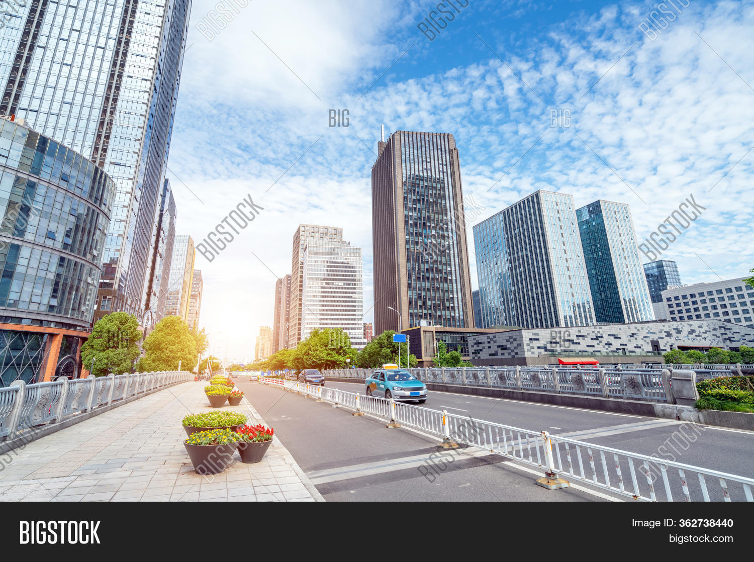 Skyscrapers By Road Image & Photo (Free Trial) | Bigstock