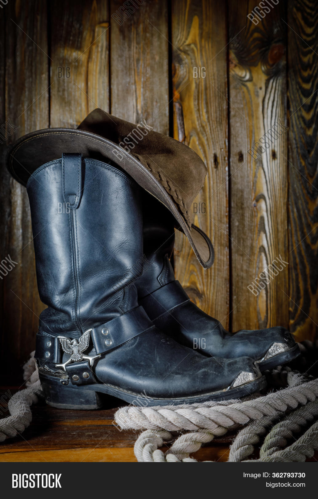 Cowboy Hat, Boots Rope Image & Photo (Free Trial) | Bigstock