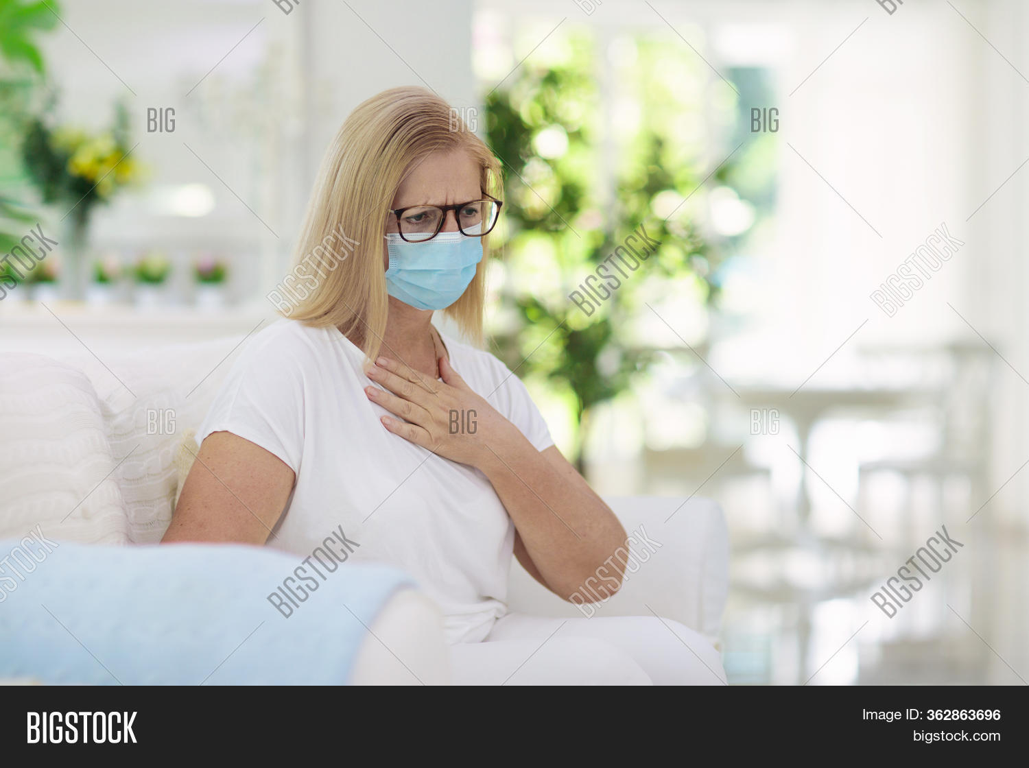 Sick Woman Face Mask. Image & Photo (Free Trial) | Bigstock