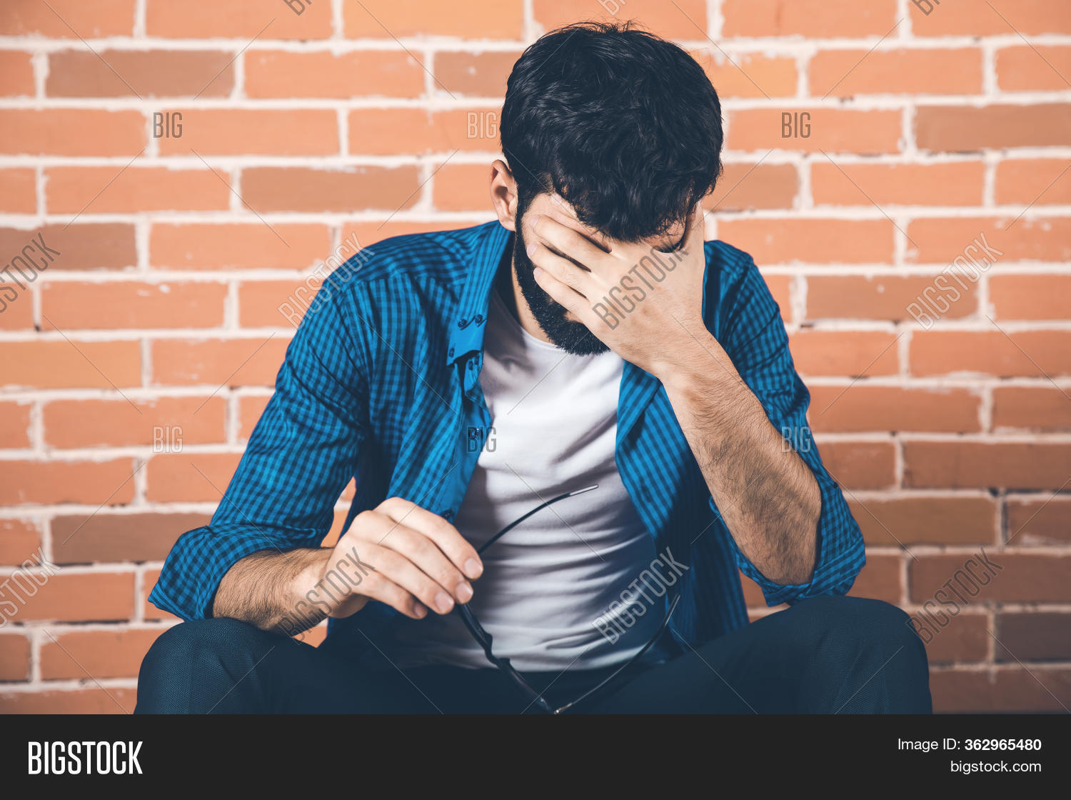 Sad Man Hand Eye On Image & Photo (Free Trial) | Bigstock