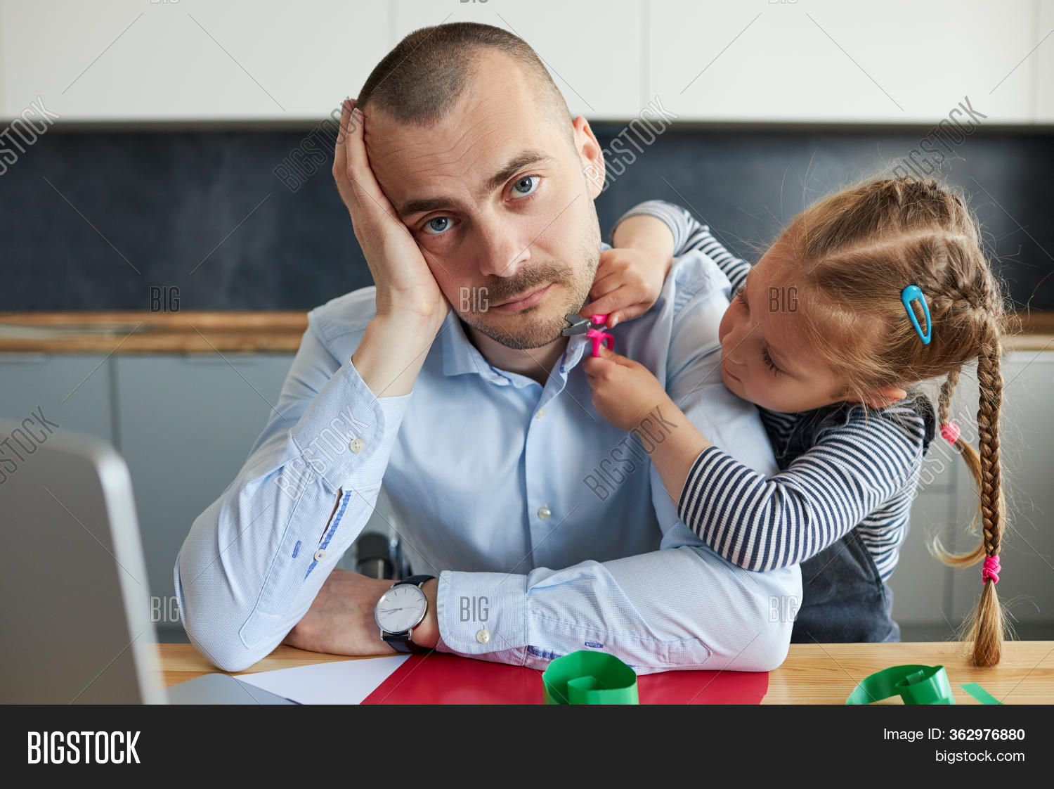 Father Working Home On Image & Photo (Free Trial) | Bigstock