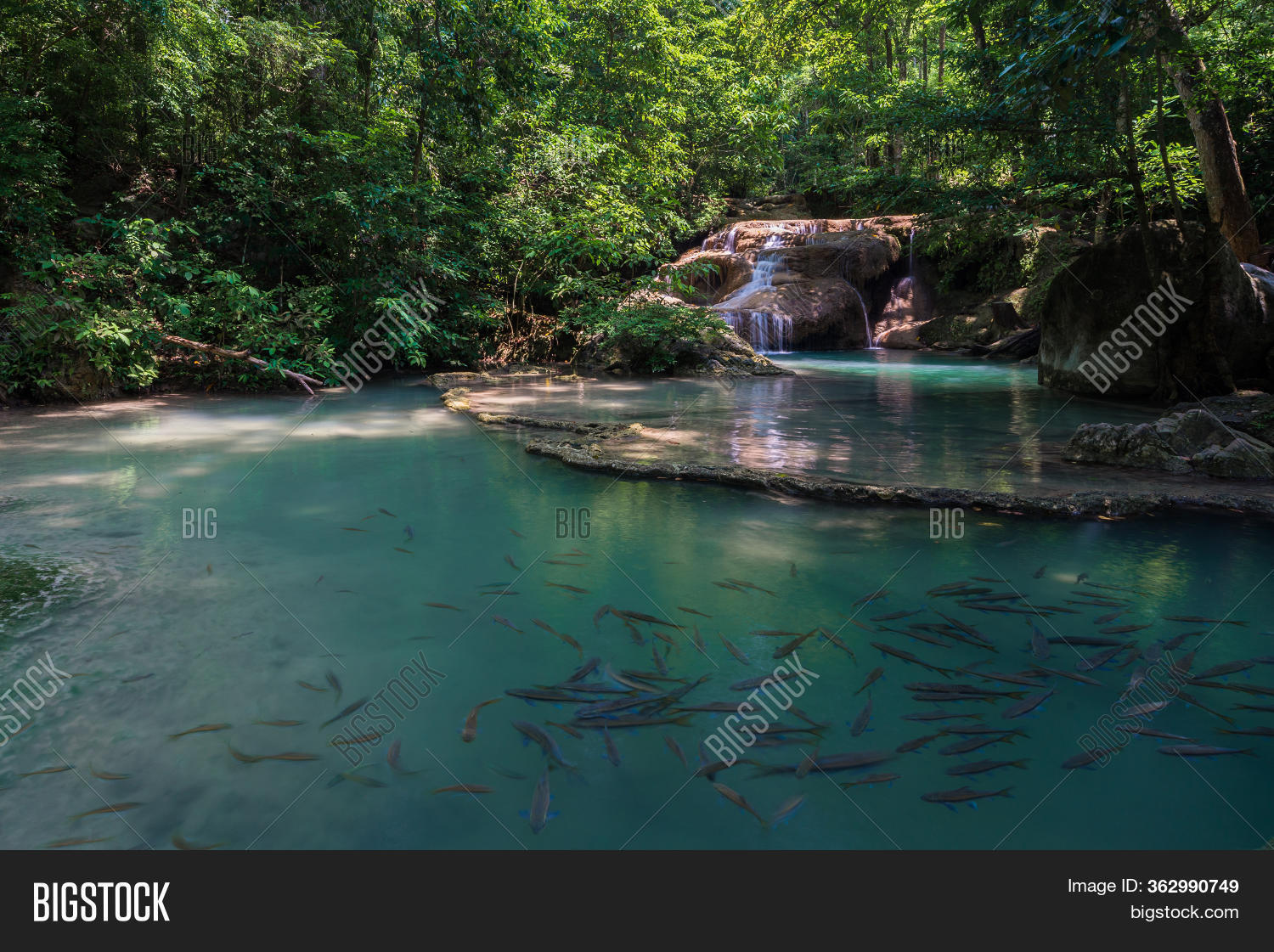 Erawan Waterfall Image & Photo (Free Trial) | Bigstock