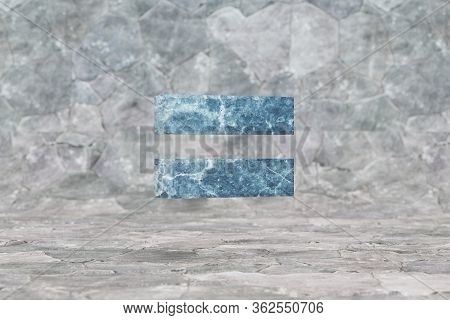 Marble 3d Equals Symbol. Blue Marble Sign On Stone Background. 3d ...