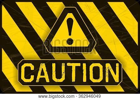 Caution Banner. Vector & Photo (Free Trial) | Bigstock