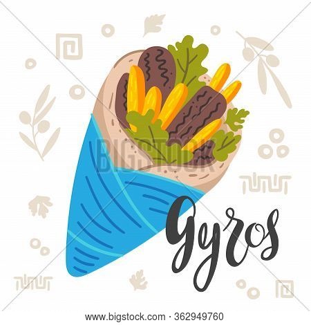 Delicious Gyros Flat Vector & Photo (Free Trial) | Bigstock