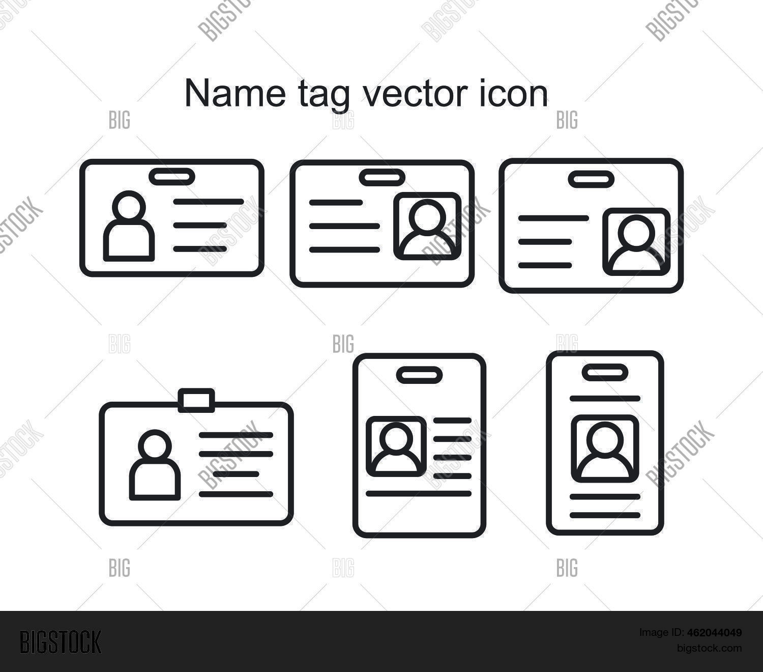 Name Tag Vector Icon Vector & Photo (Free Trial) | Bigstock