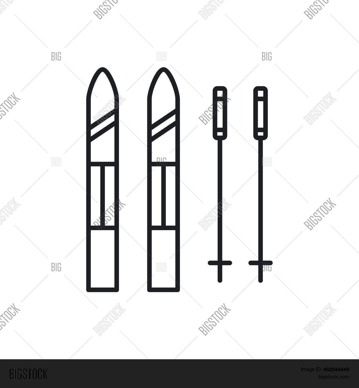 Skis Icon Template Vector & Photo (Free Trial) | Bigstock