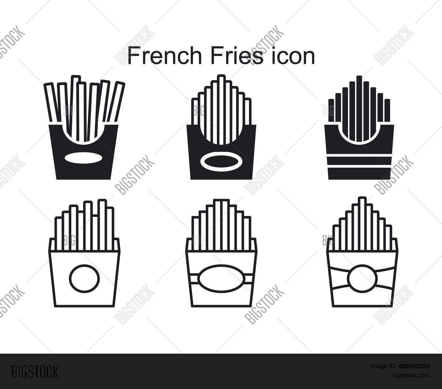 French Fries Icon Vector & Photo (Free Trial) | Bigstock