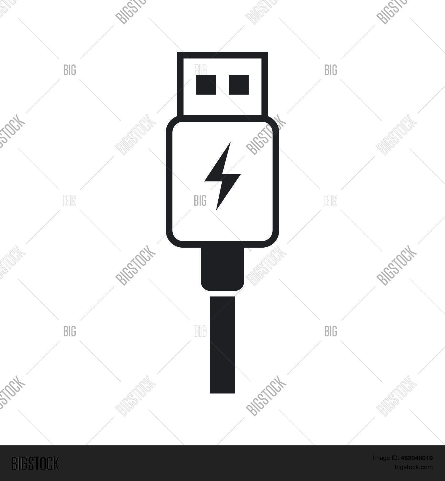 Usb Charge Icon Vector & Photo (Free Trial) | Bigstock