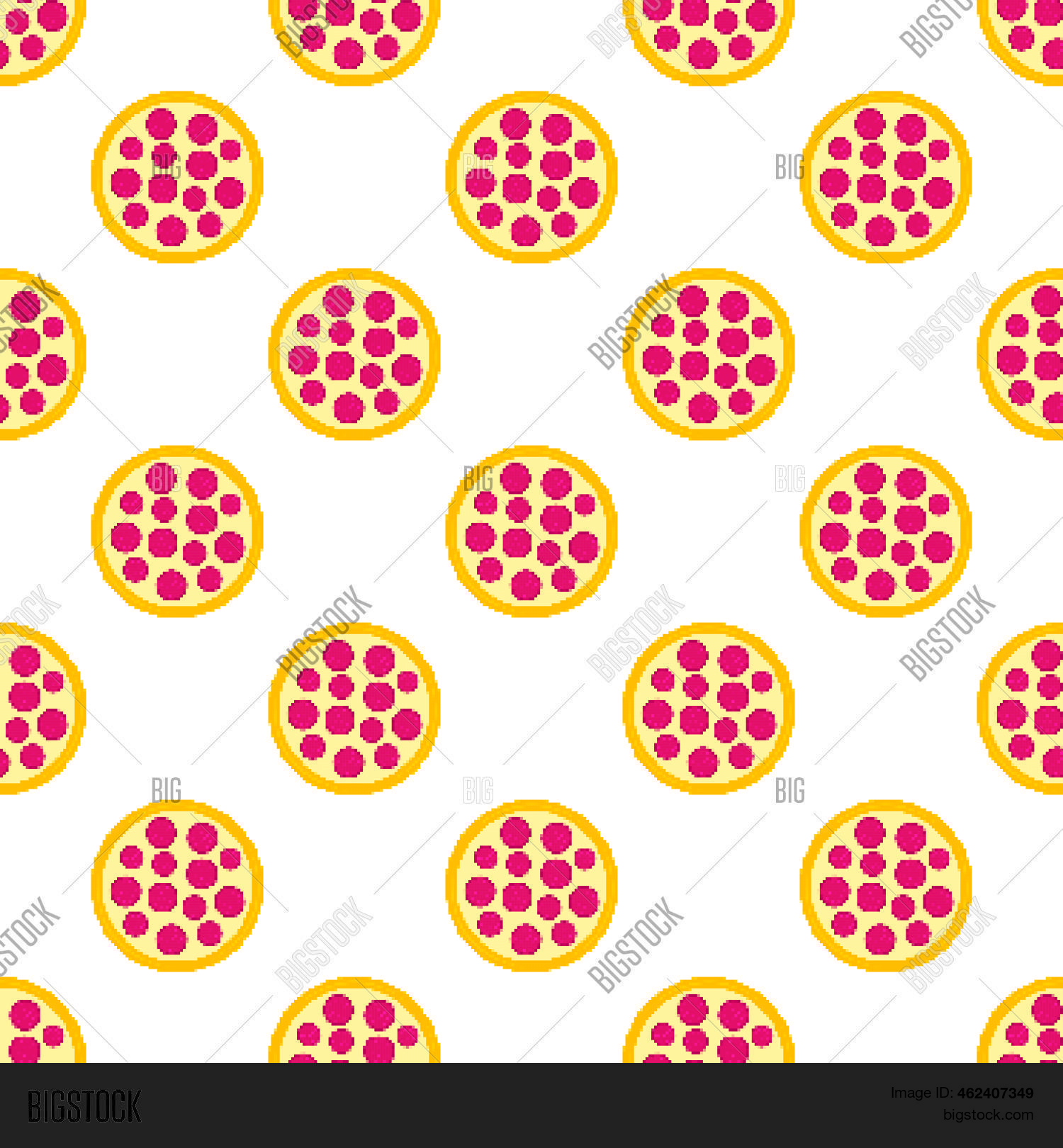 Pixel Pizza Seamless Vector & Photo (Free Trial) | Bigstock