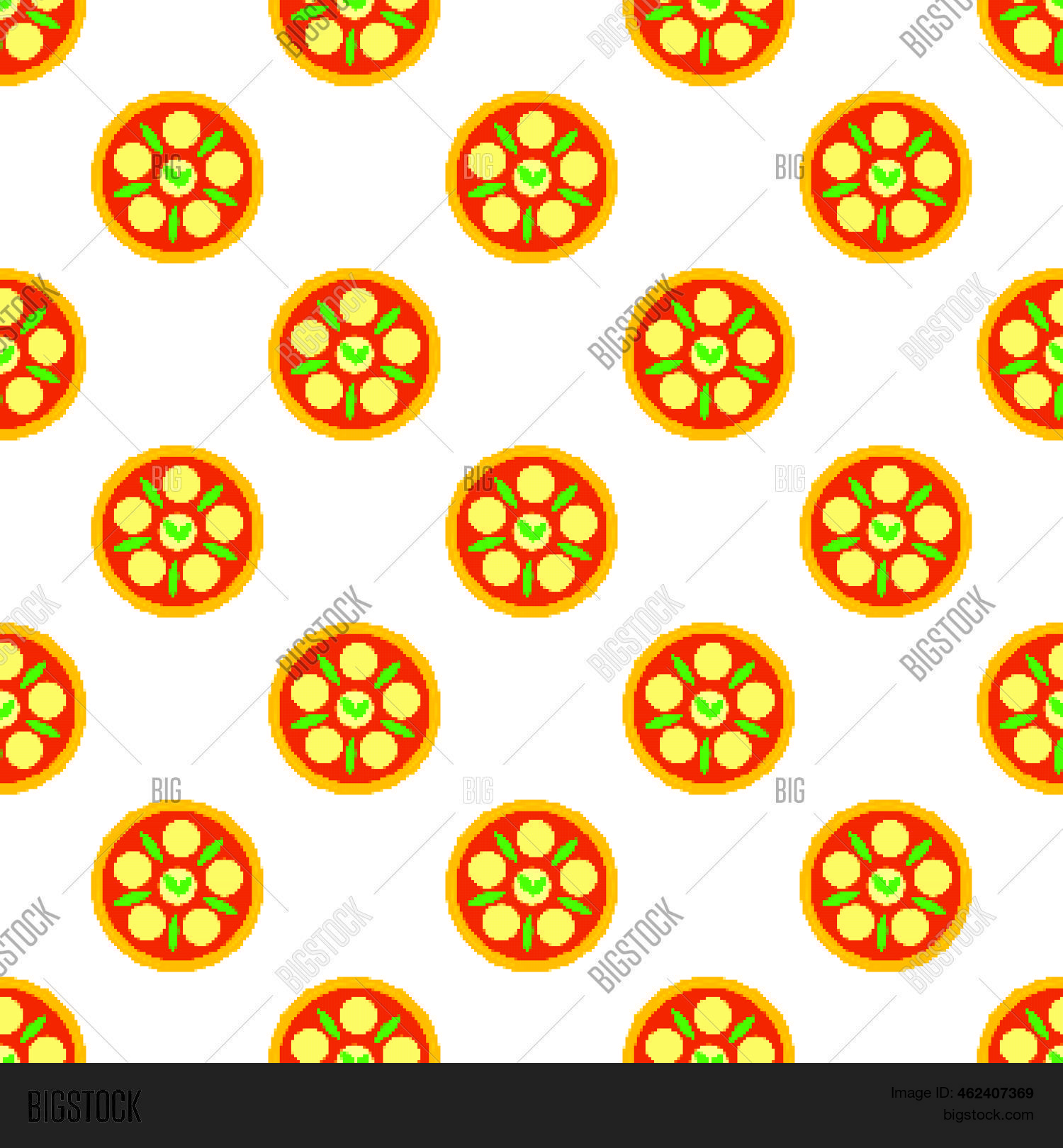 Pixel Pizza Seamless Vector & Photo (Free Trial) | Bigstock