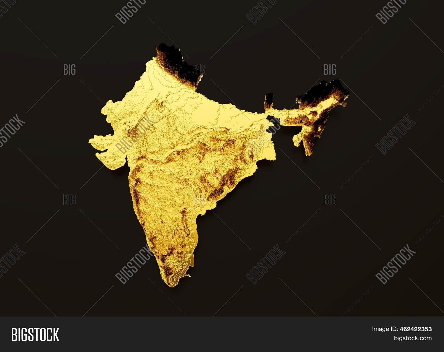 India Map Golden Metal Image & Photo (Free Trial) | Bigstock