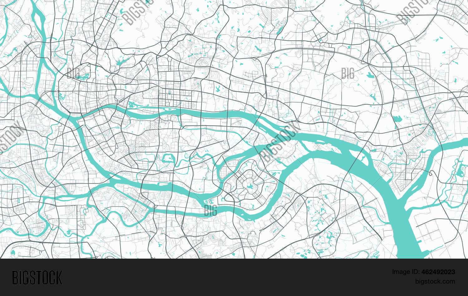 Guangzhou Vector Map Vector & Photo (Free Trial) | Bigstock