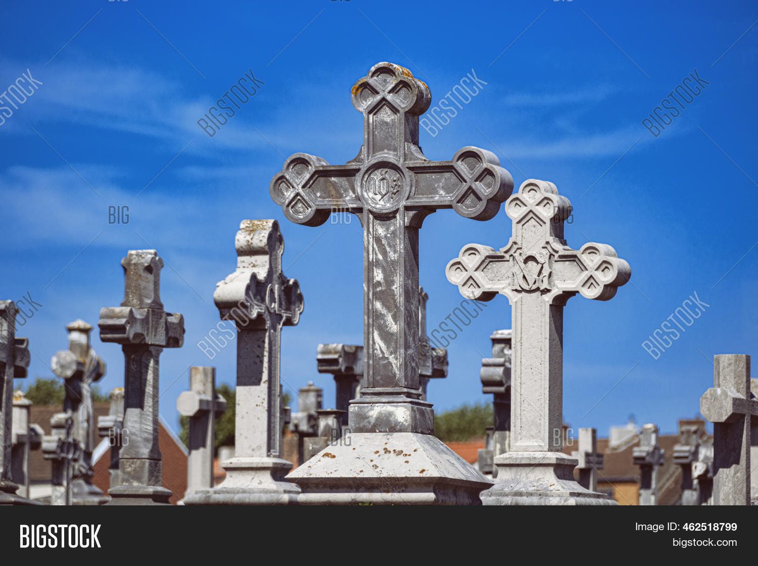 Tombstones Crosses Image & Photo (Free Trial) | Bigstock