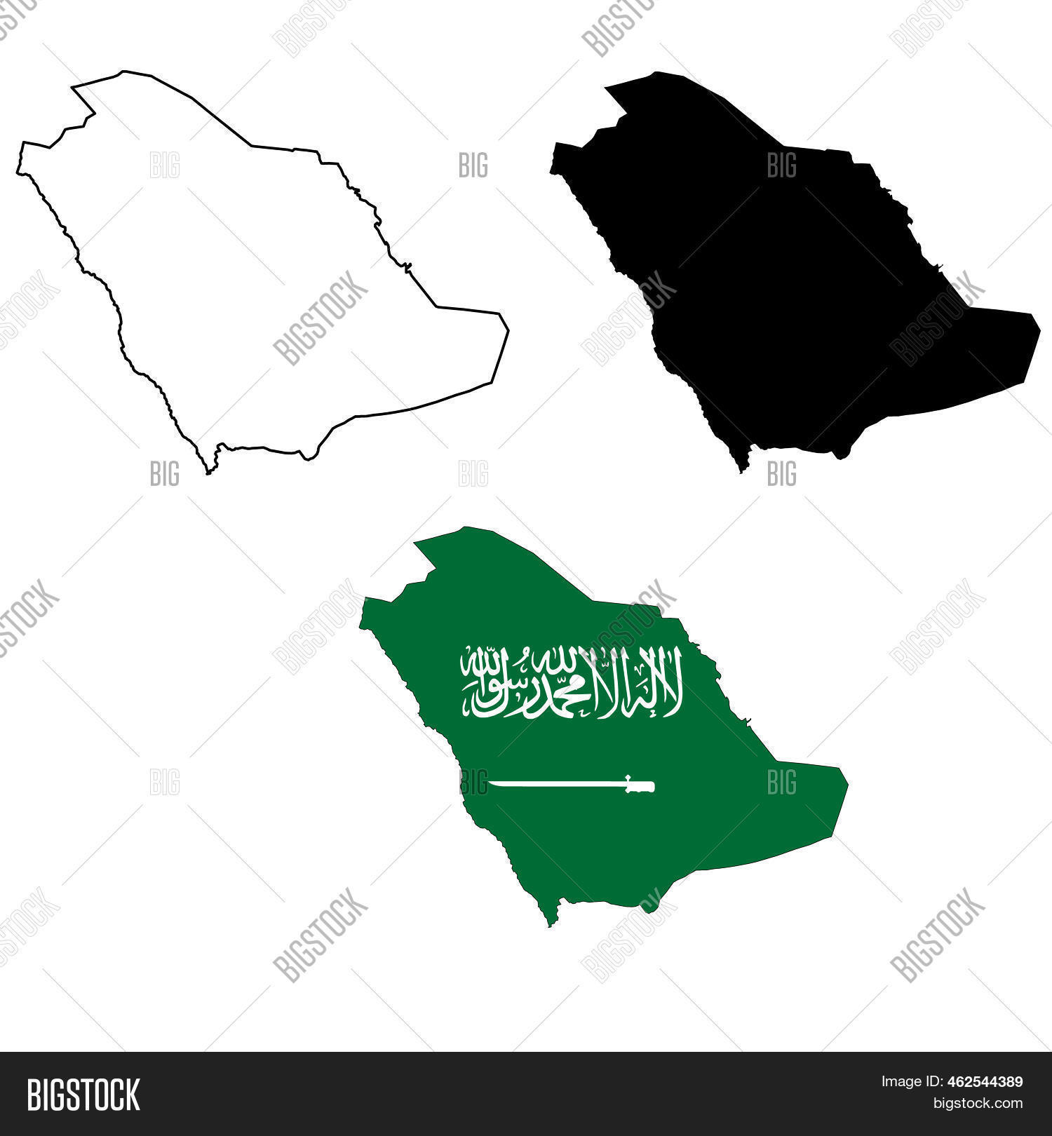Map Saudi Arabia Flag Image & Photo (Free Trial) | Bigstock