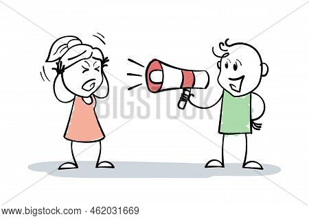 Smiling Stickman Loud Vector & Photo (Free Trial) | Bigstock