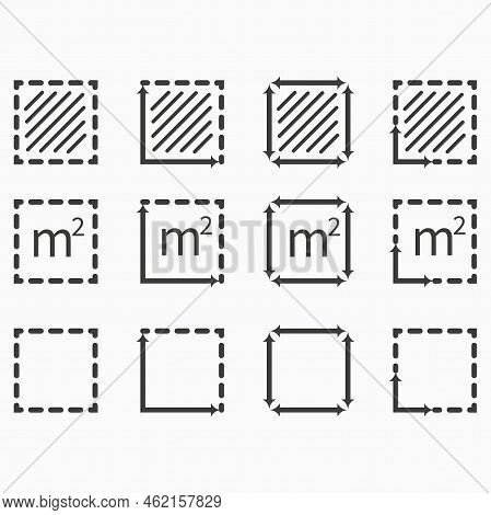 Square Meter Icon Set Vector & Photo (Free Trial) | Bigstock