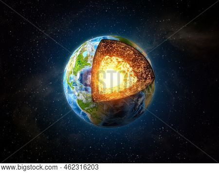 Earth Core Structure. Image & Photo (Free Trial) | Bigstock